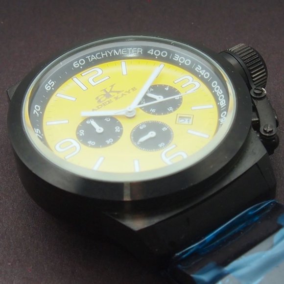 Adee Kaye | Accessories | Mens Black Pvd Chronograph Russian Diver ...